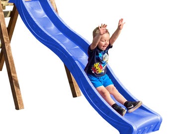 8ft Slide Red for Kids Climbing Frame Platform Childrens Wavy Water ...