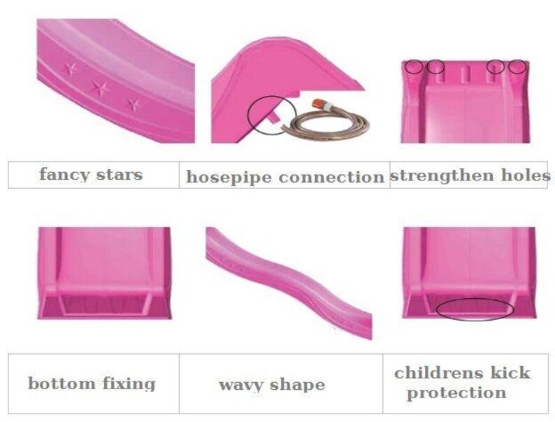 8ft Slide Red for Kids Climbing Frame Platform Childrens Wavy Water ...