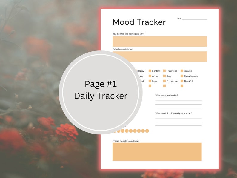 Mood Tracker| Daily Mood Tracker | Monthly Mood Tracker | Mood Tracker ...