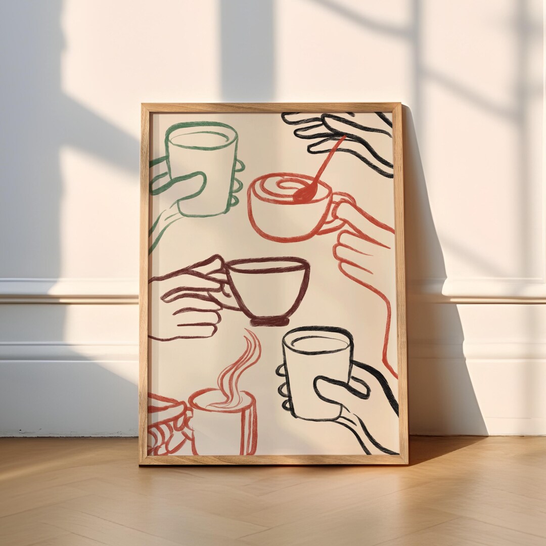 Cuppa Print | 5 Colours | Kitchen (cuppa, Brew, Funky Coffee Prints ...