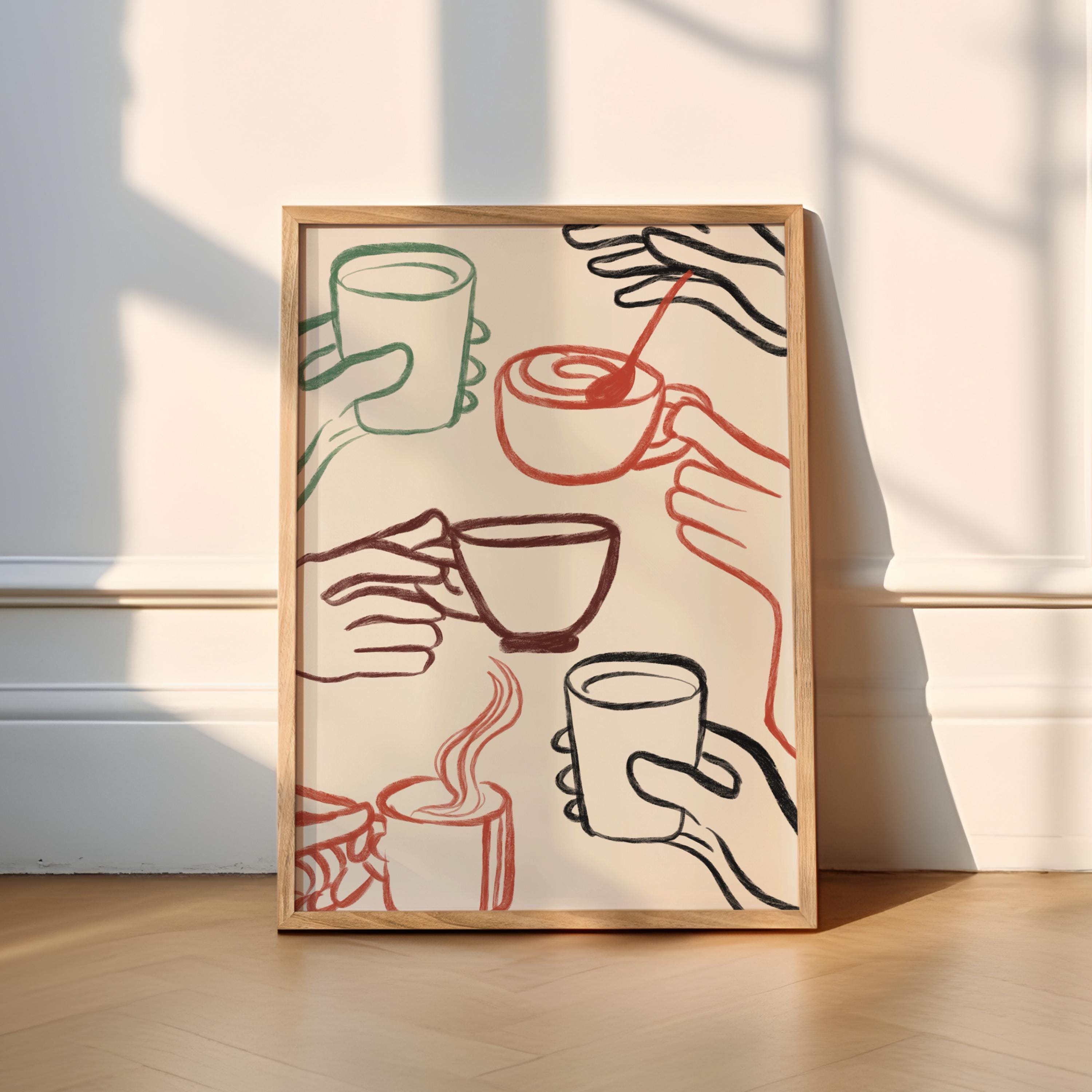 Cuppa Print | 5 Colours | Kitchen (cuppa, Brew, Funky Coffee Prints ...