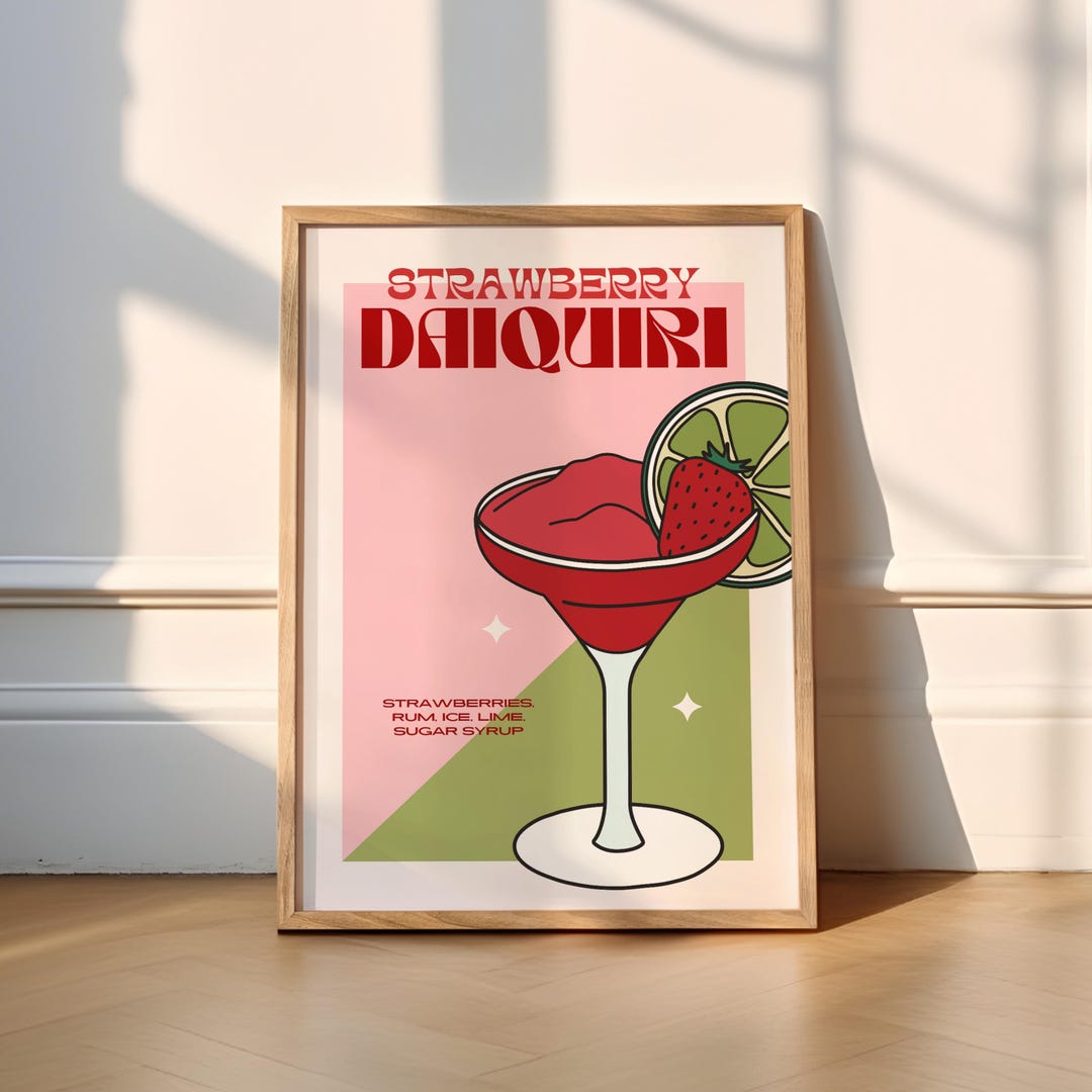 Strawberry Daiquiri Print | Cocktails (funky Kitchen Prints, Trendy ...