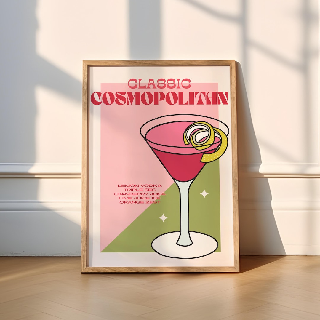 Classic Cosmopolitan Print | Cocktails (kitchen Print, Kitchen Poster ...