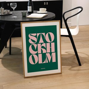 Stockholm Typography Print | 4 Colours | Travel (sweden, Scandi ...