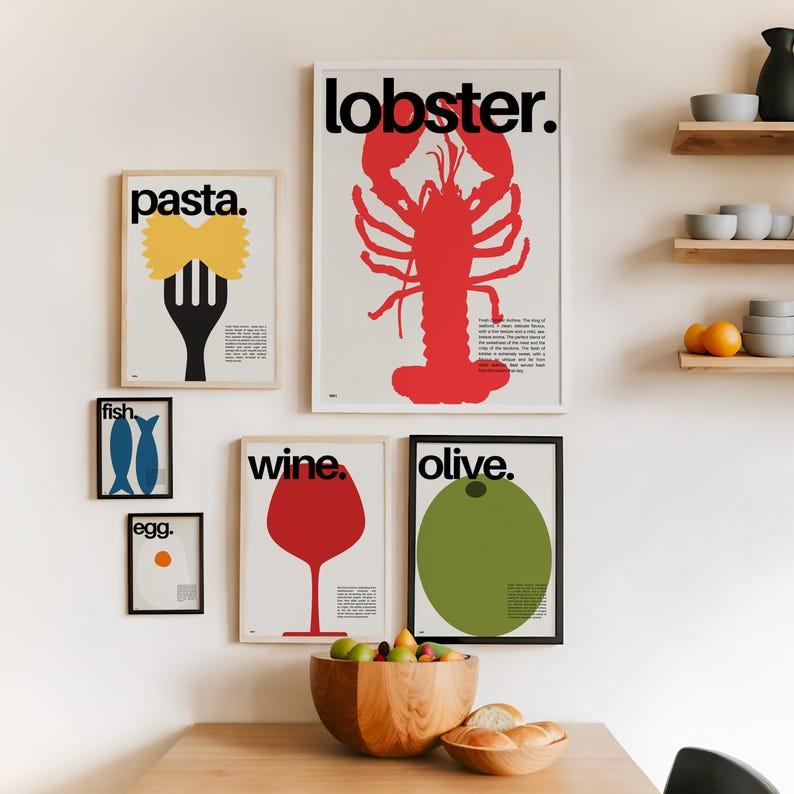Pasta Print | Kitchen (kitchen Prints, Kitchen Poster, Foodie, Food ...