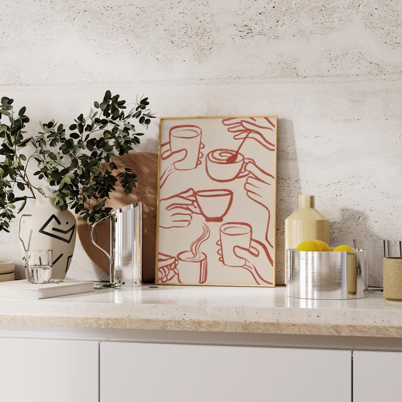 Cuppa Print | 5 Colours | Kitchen (cuppa, Brew, Funky Coffee Prints ...