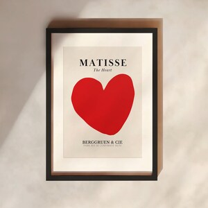 Matisse the Heart Print 4 Colours Inspired by matisse Heart, Matisse ...