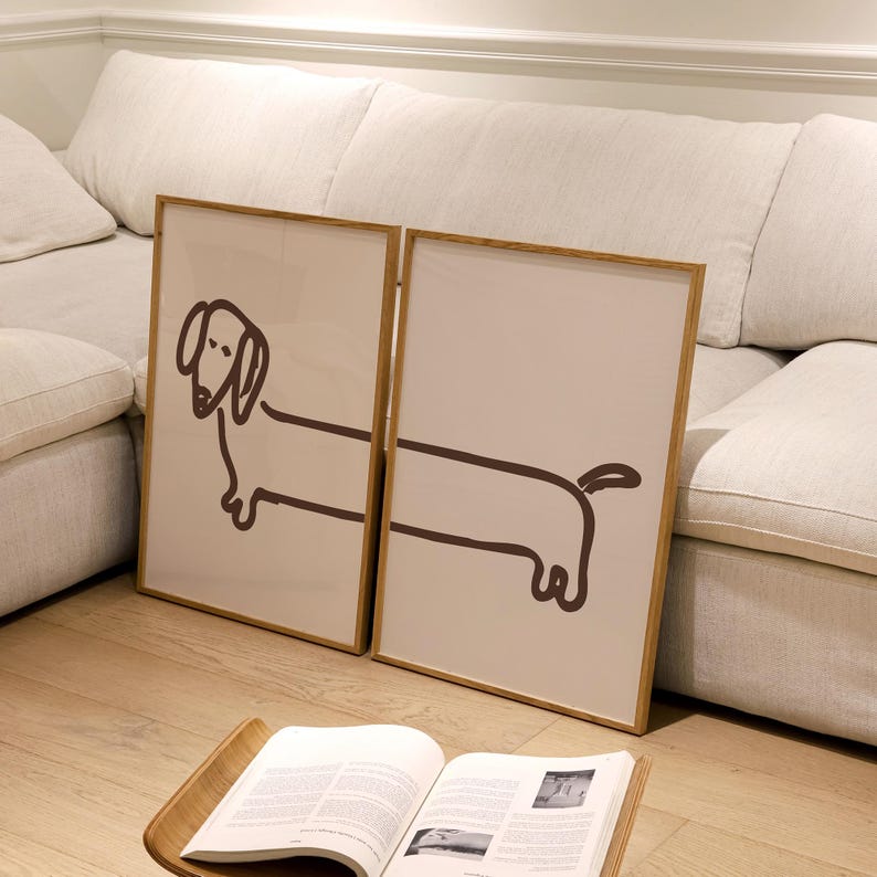 Dachshund Print | 4 Colours | Funky (sausage Dog Poster, Prints, Funny ...