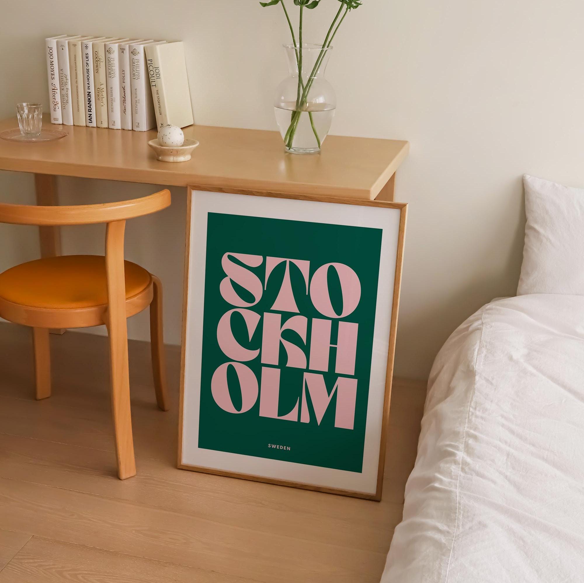 Stockholm Typography Print | 4 Colours | Travel (sweden, Scandi ...