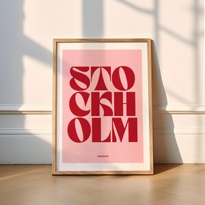 Stockholm Typography Print | 4 Colours | Travel (sweden, Scandi ...