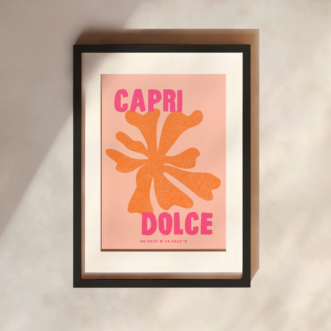 Capri Dolce Print 3 Colours Travel travel Print, Italy, Kitchen, Boho ...