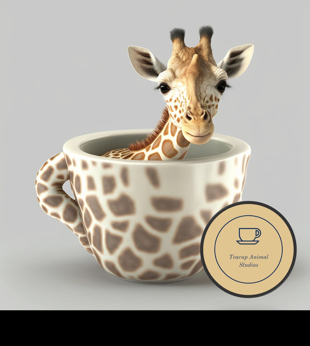 Teacup Giraffe Wall Art Digital Download - Etsy