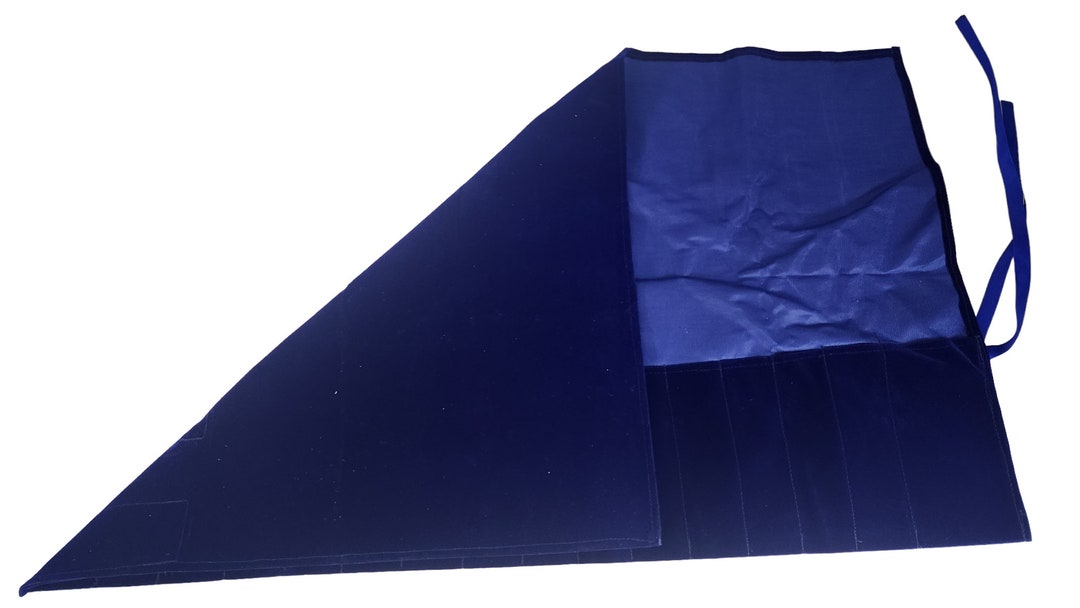 Blue Color Tuning Fork Holding Velvet Fabric Pouch Bag Style 9 Strong Stitching, Additional ...