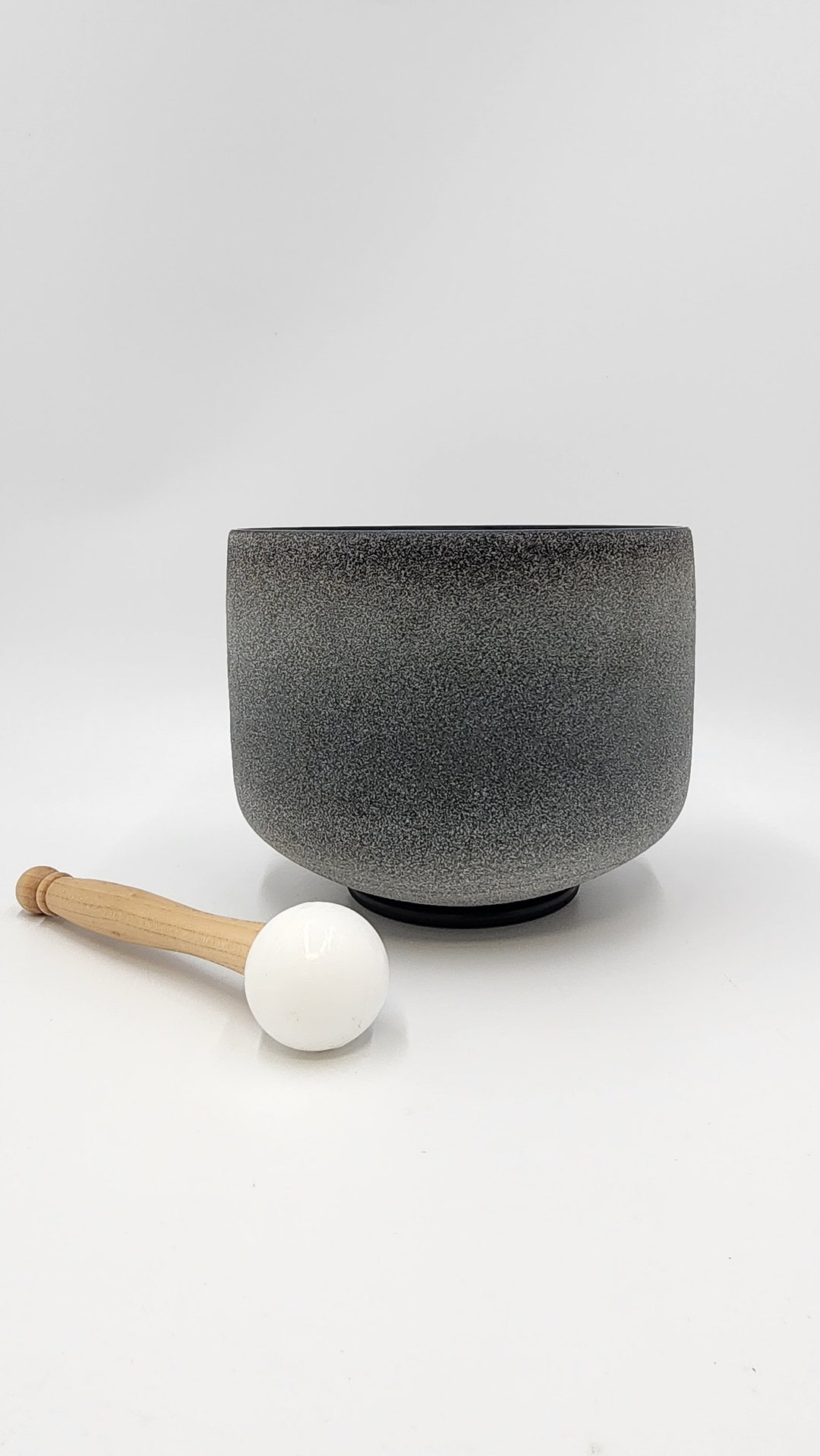 A Obsidian 12 Inch Crystal Singing Bowl With Case Third Eye Activation ...
