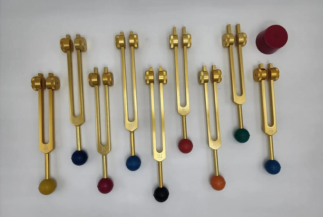 Gold Color DNA Repair Sacred Solfeggio Weighted Tuning Fork Set of 9 - Etsy
