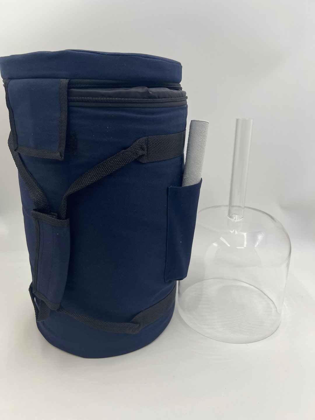 7 E Hollow Handle Crystal Bowl Set With Elegant Black Case and Suede ...