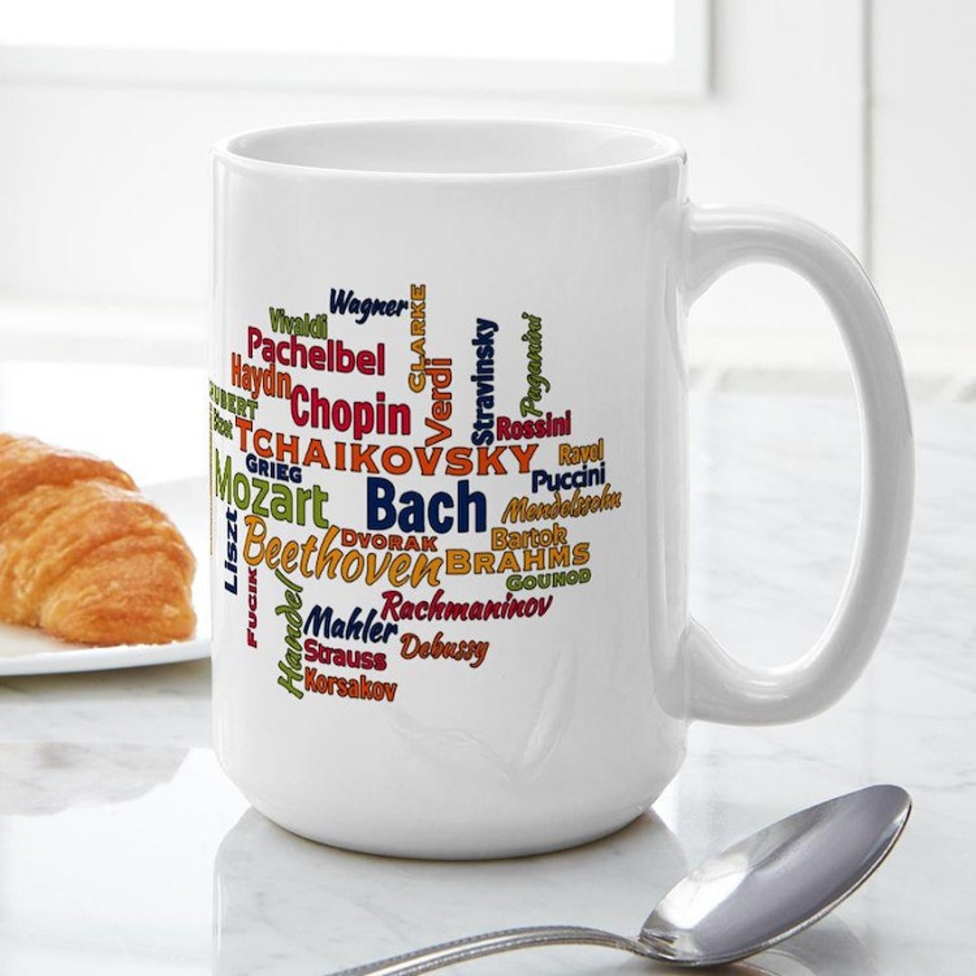 Cafepress Classical Composers Word Cloud Mugs Ceramic Coffee Mug, Tea ...