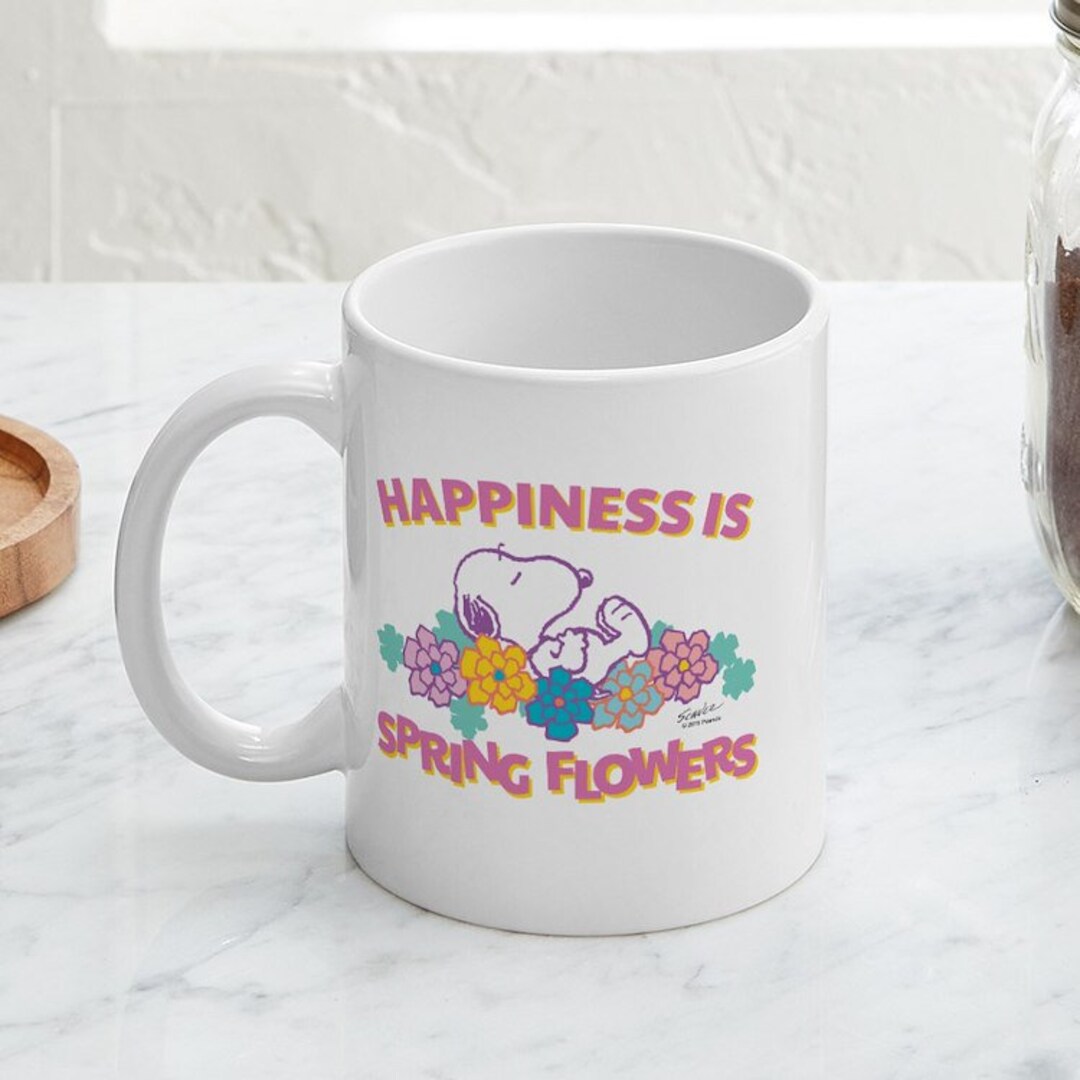 Cafepress Snoopy Flowers Mug Ceramic Coffee Mug, Tea Cup 11 Oz - Etsy