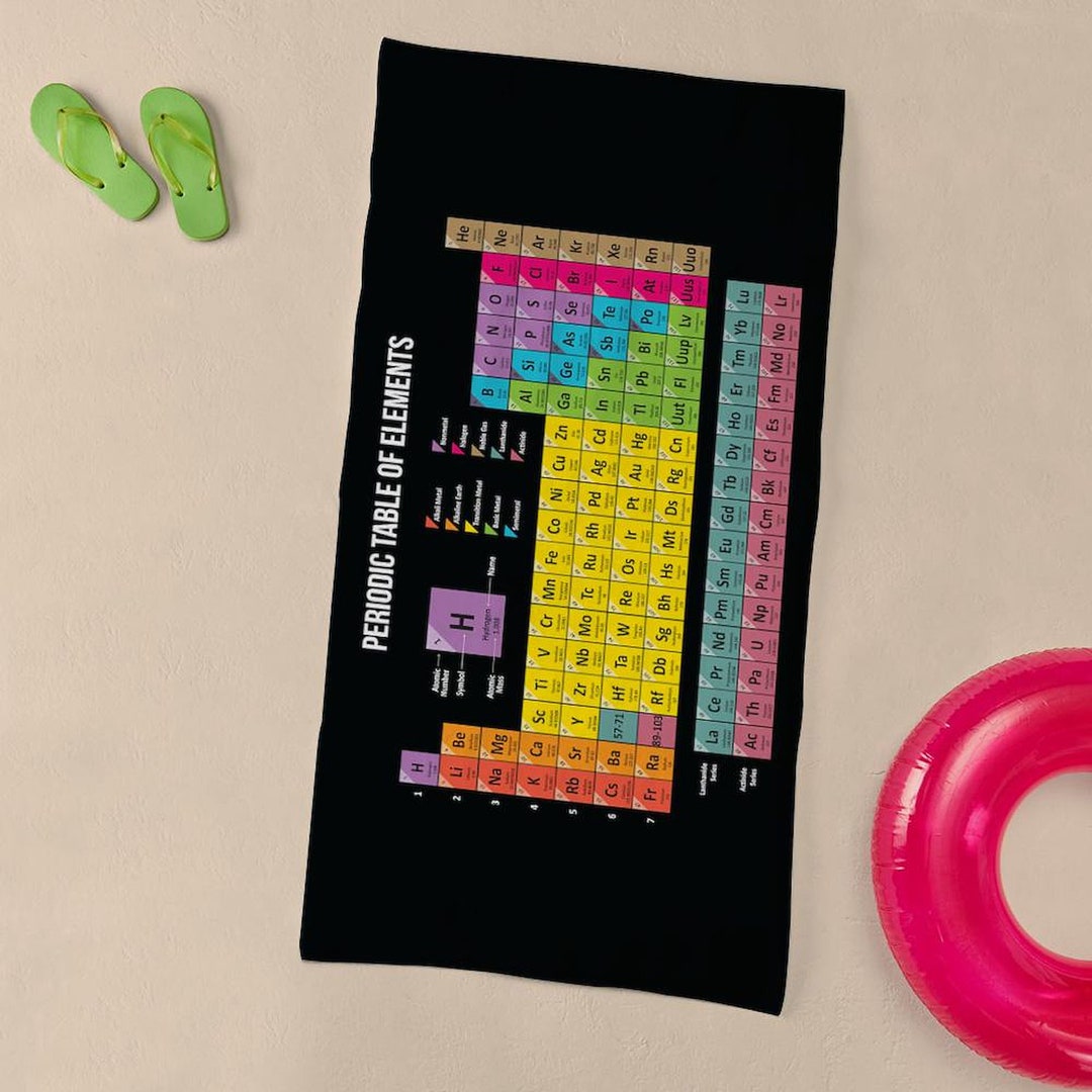 Cafepress Periodic Table of Elements Plush Beach Towel for Beach, Pool ...
