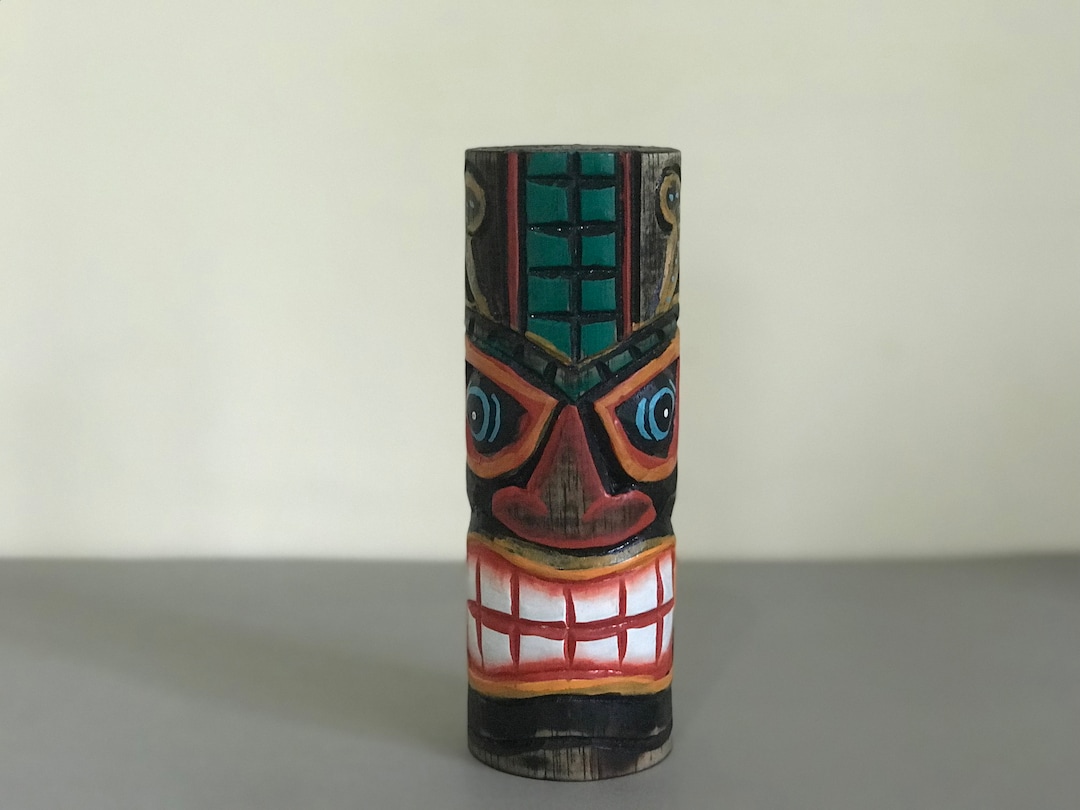 Totem Wood Carving Sculpture Home Decor Cafe Decoration - Etsy