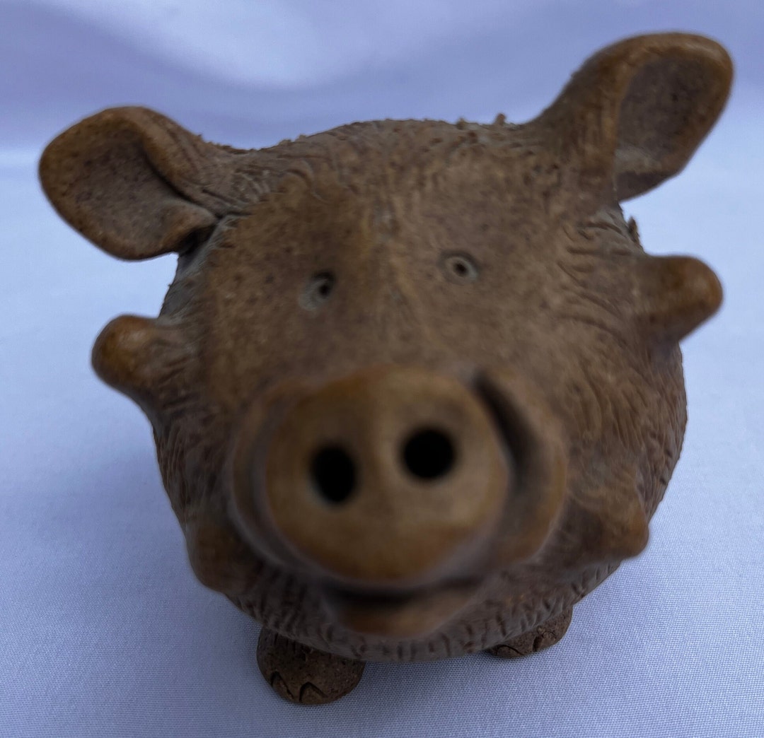 1970s Round Smiling Warthog - Ceramic, Artist-signed, Detailed - Etsy