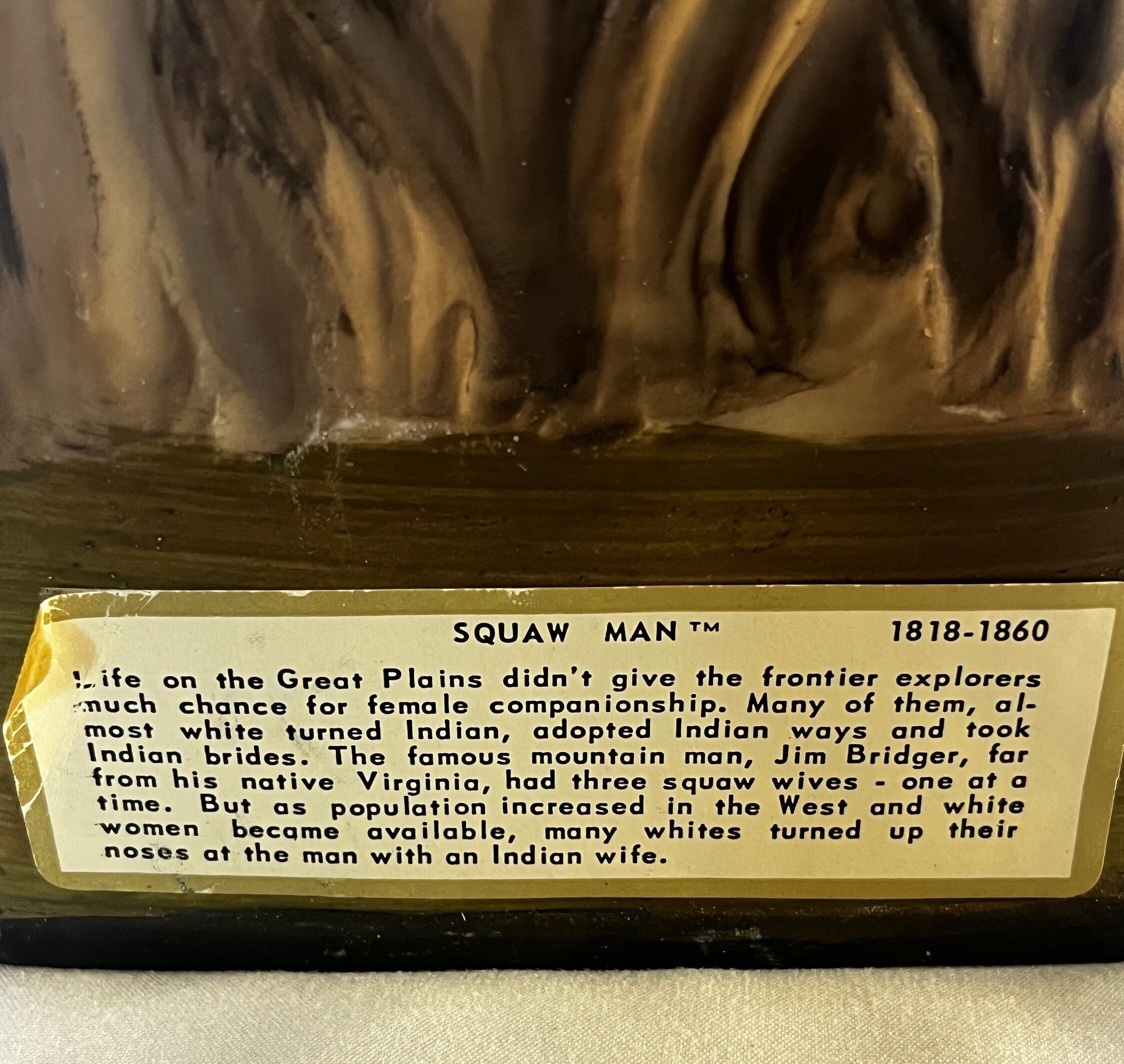 Lionstone Whiskey Decanter, squaw Man, 1969 Original Jeremiah Potts ...