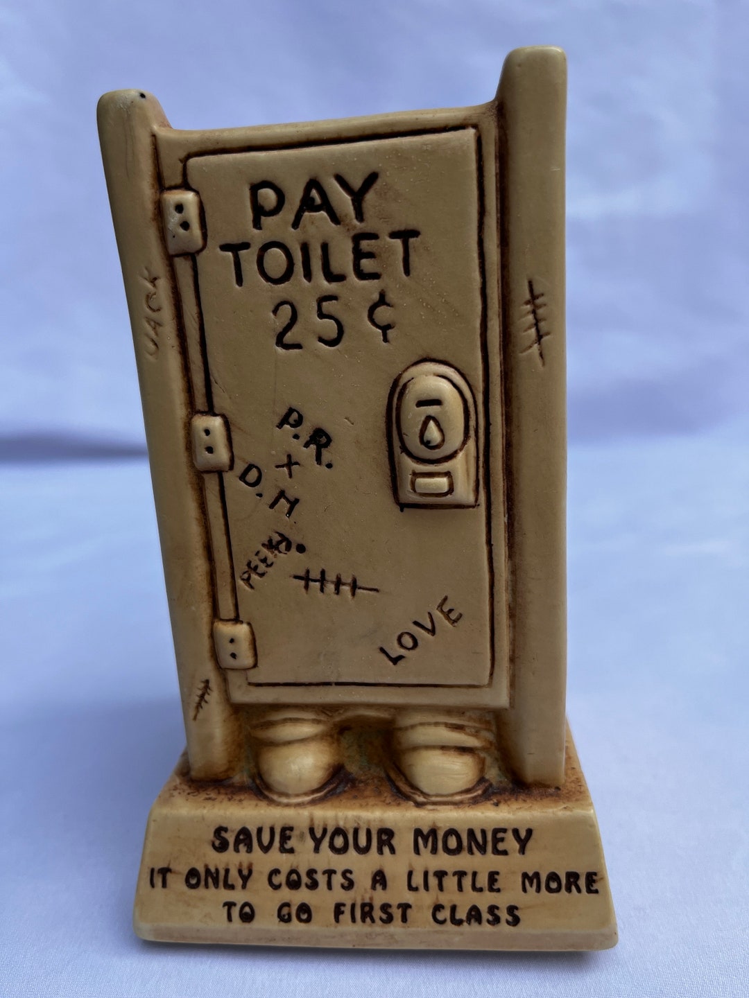 1974 Resin Graffiti "pay Toilet" Novelty Bank by Paula -- "save Your ...