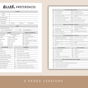 Birth Plan Template, Printable Birth Plan, Birth Preference, Editable ...