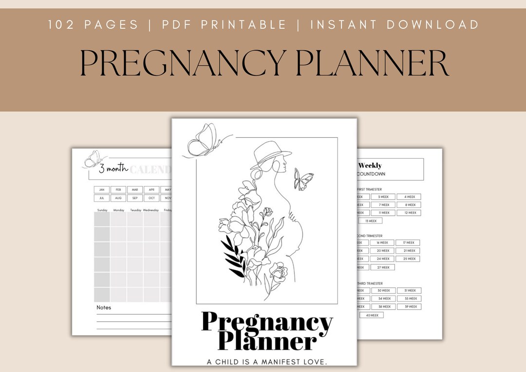 Pregnancy Planner Printable | Printable Pregnancy Journal | Pregnancy ...