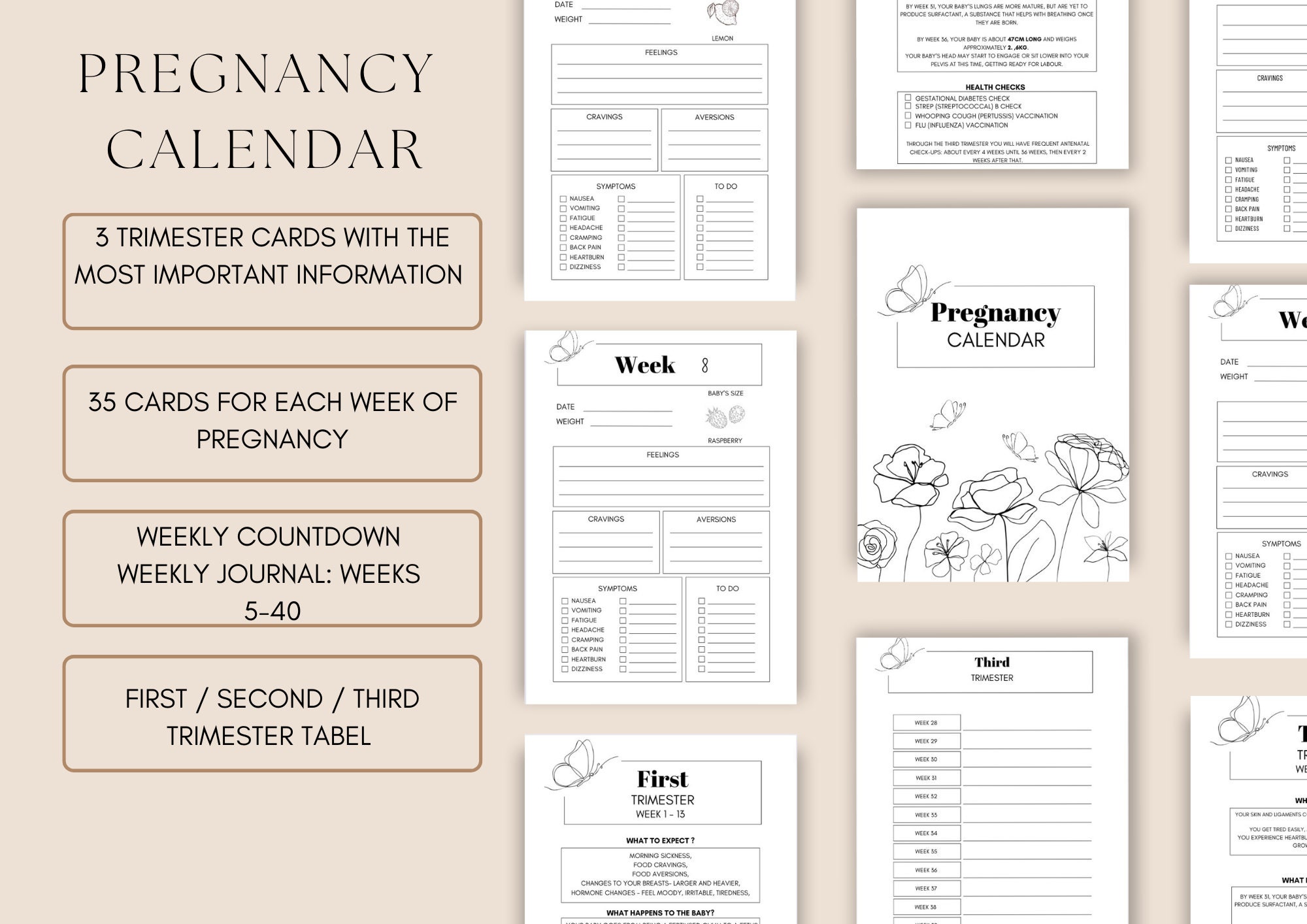 Pregnancy Planner Printable | Printable Pregnancy Journal | Pregnancy ...