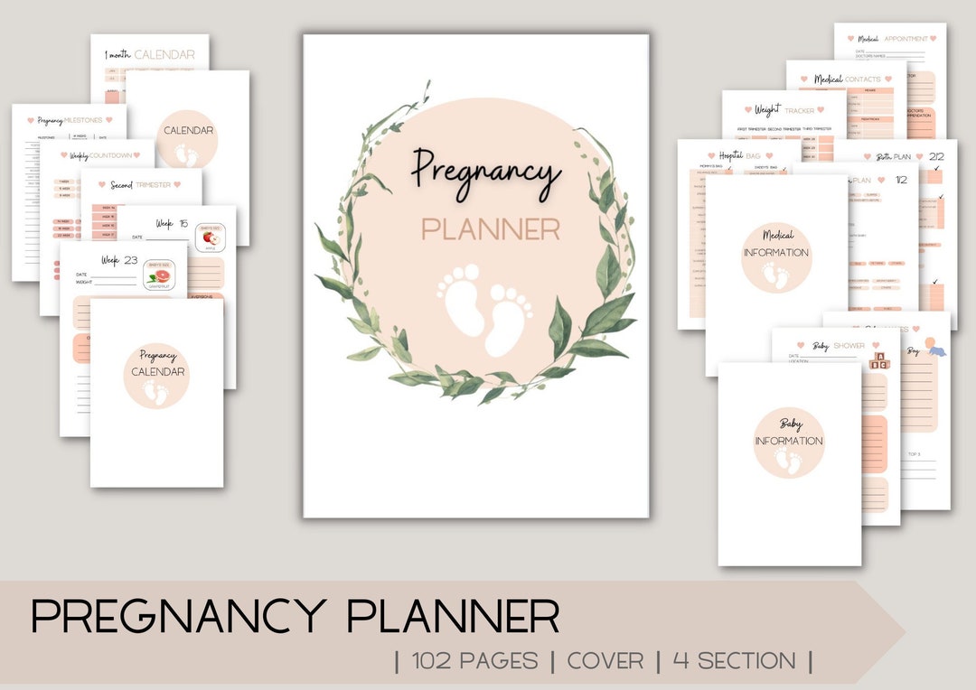 Pregnancy Planner Printable | Printable Pregnancy Journal | Pregnancy ...