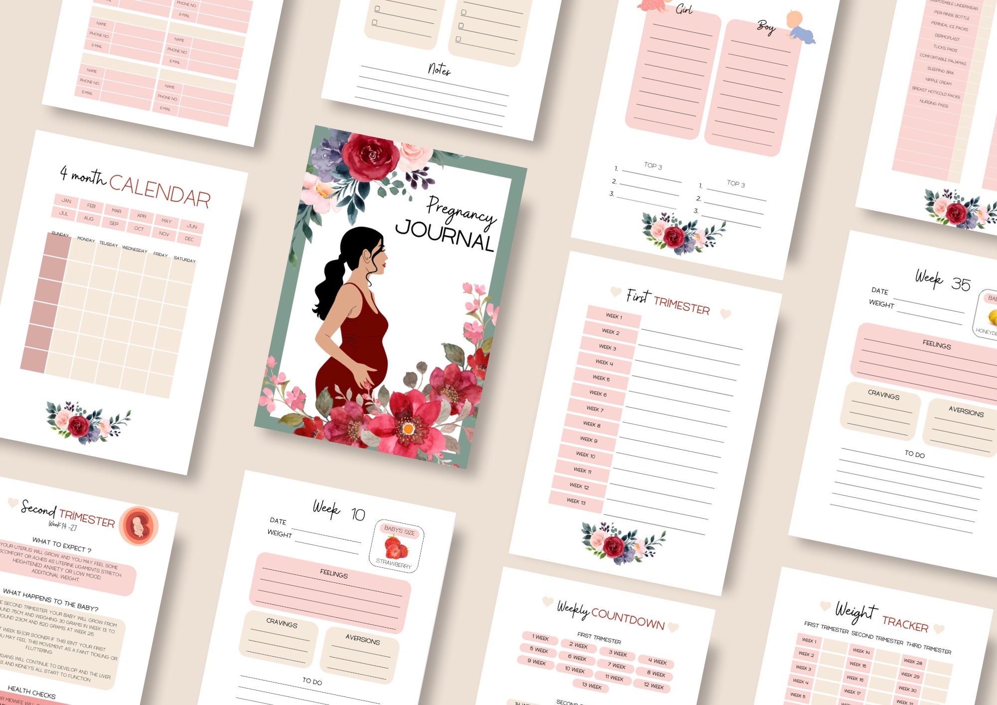 Pregnancy Planner Printable Printable Pregnancy Journal Pregnancy ...
