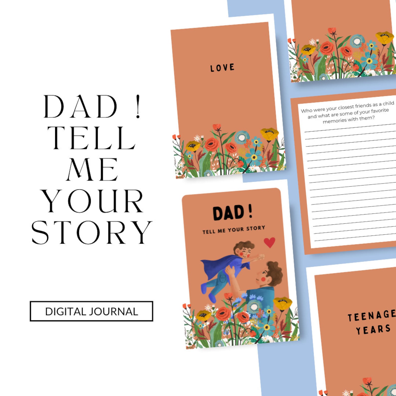 Dad - I Want to Hear Your Story, Printable Journal for Dad, Legacy ...