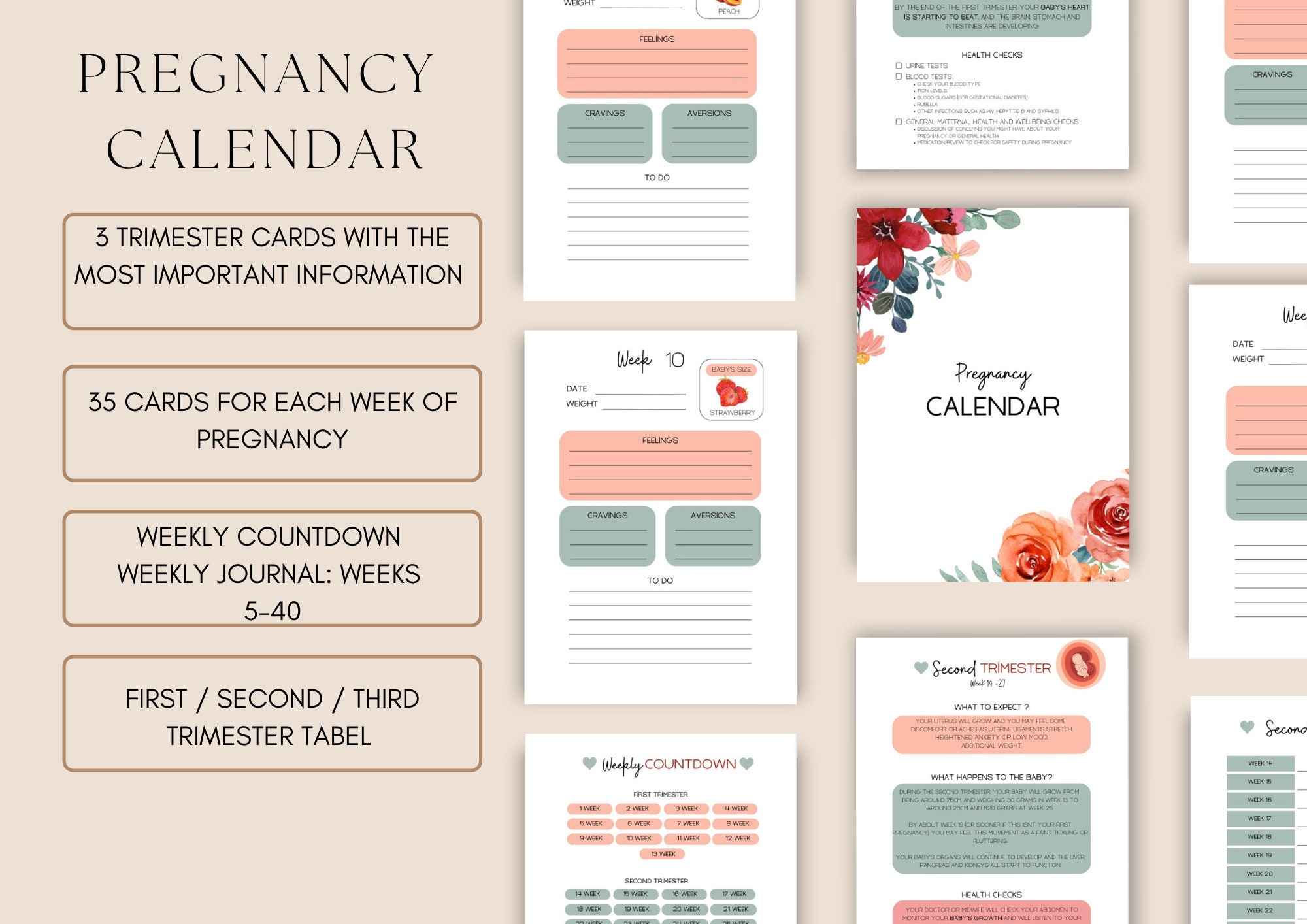 Pregnancy Planner Printable | Printable Pregnancy Journal | Pregnancy ...