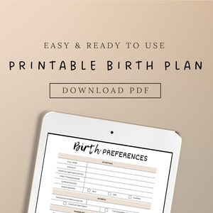 Labor and Delivery, Birth Education, Birth Plan Template, Printable ...