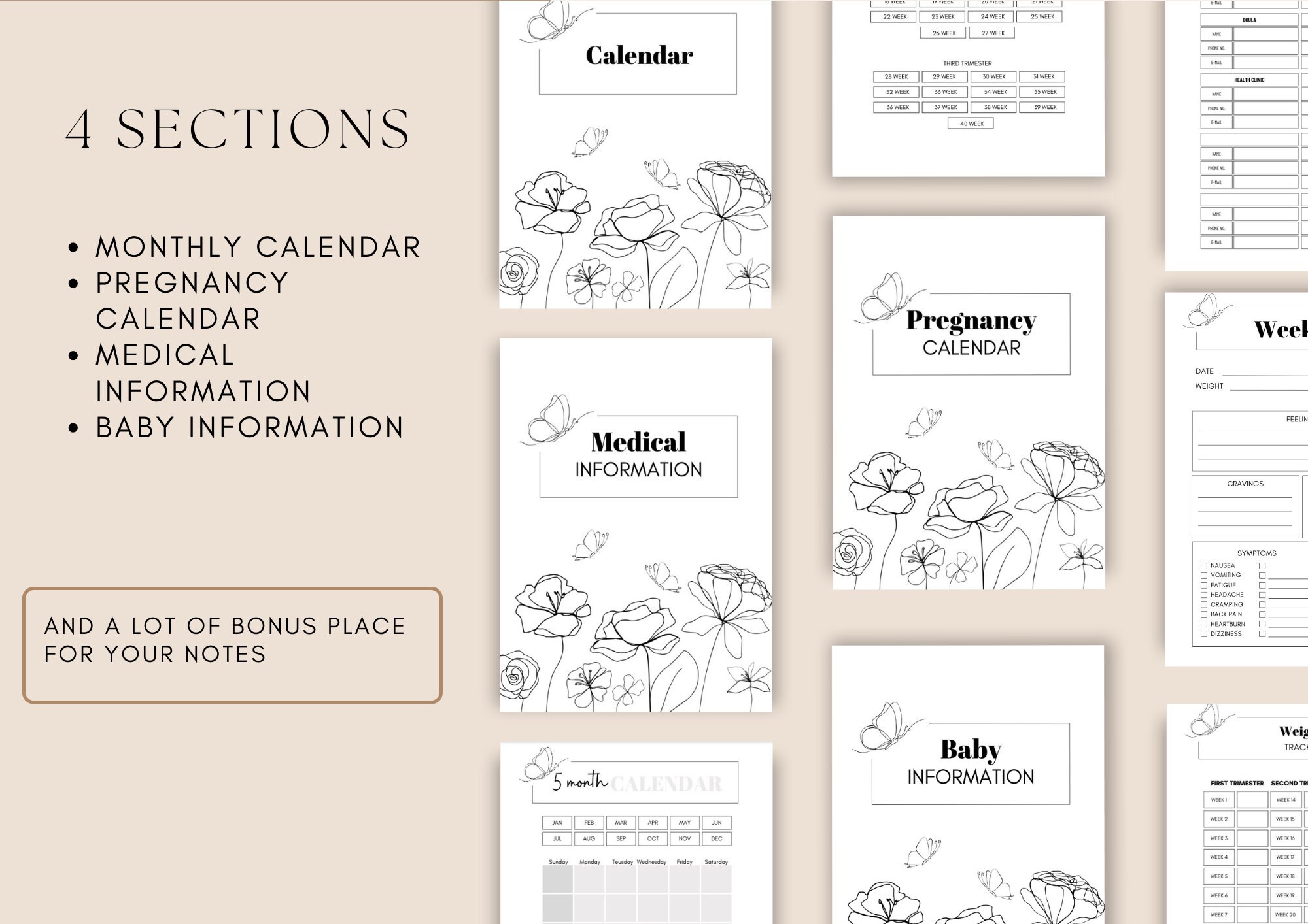 Pregnancy Planner Printable | Printable Pregnancy Journal | Pregnancy ...