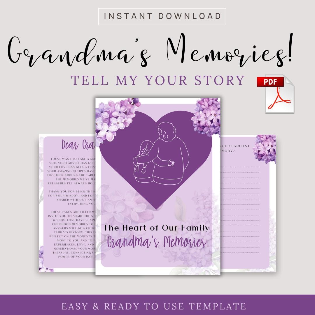 Grandma Memories, Grandma Tell Me Your Story, Grandmother's Keepsake ...