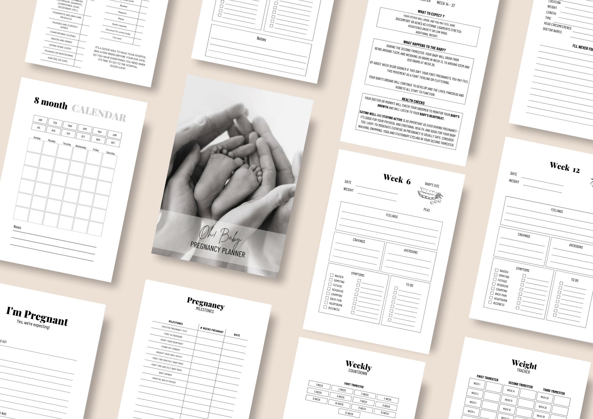 Pregnancy Planner Printable | Printable Pregnancy Journal | Pregnancy ...