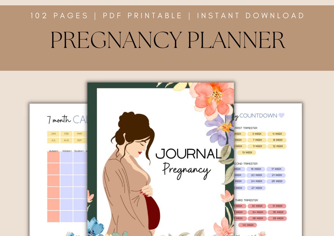 Pregnancy Planner Printable | Printable Pregnancy Journal | Pregnancy ...