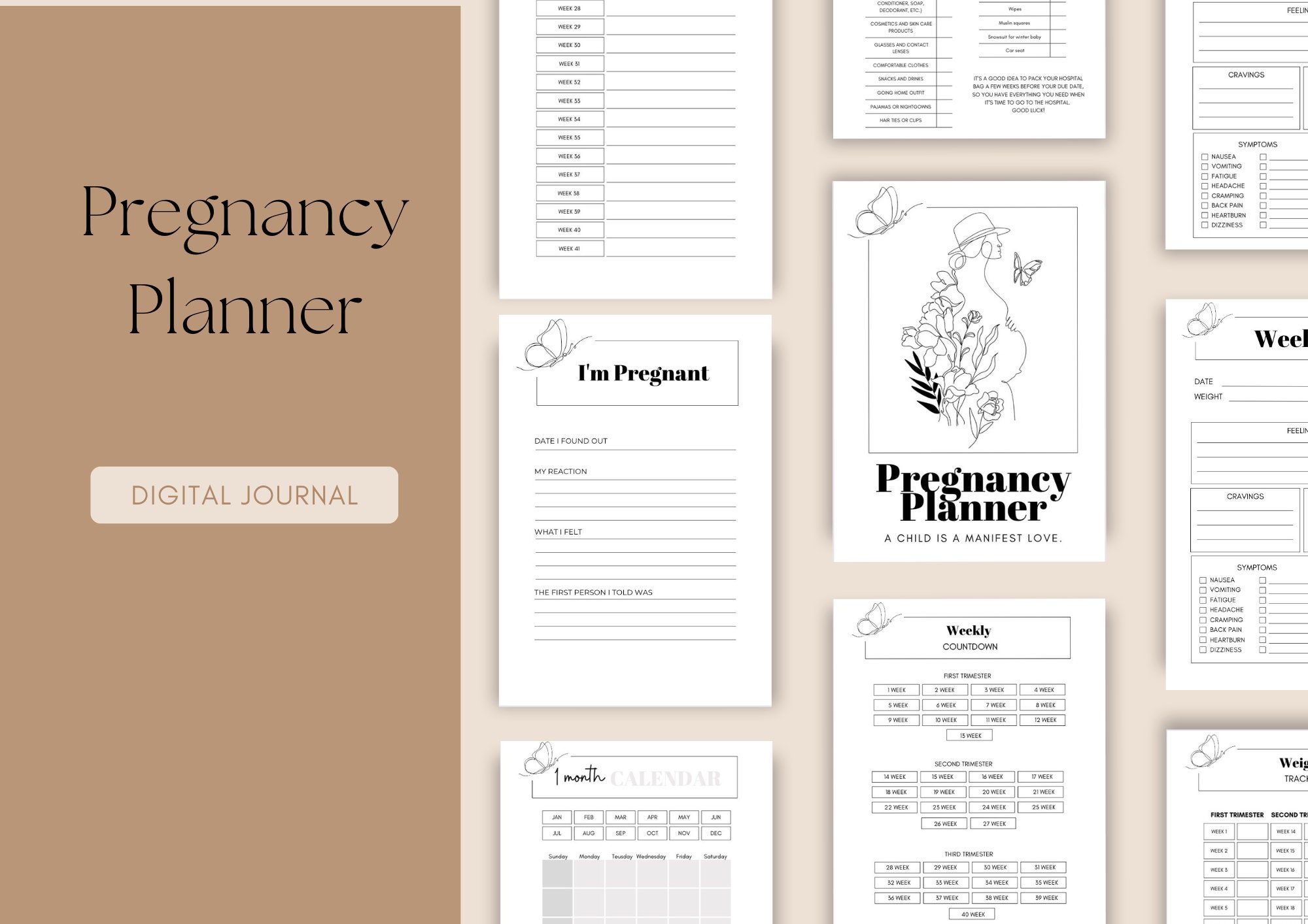 Pregnancy Planner Printable | Printable Pregnancy Journal | Pregnancy ...
