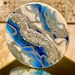 Blue and Silver Resin Geode Art - Etsy