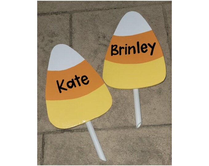 PERSONALIZED Hand Painted Candy Corn Yard Art Decor Stakes for ...