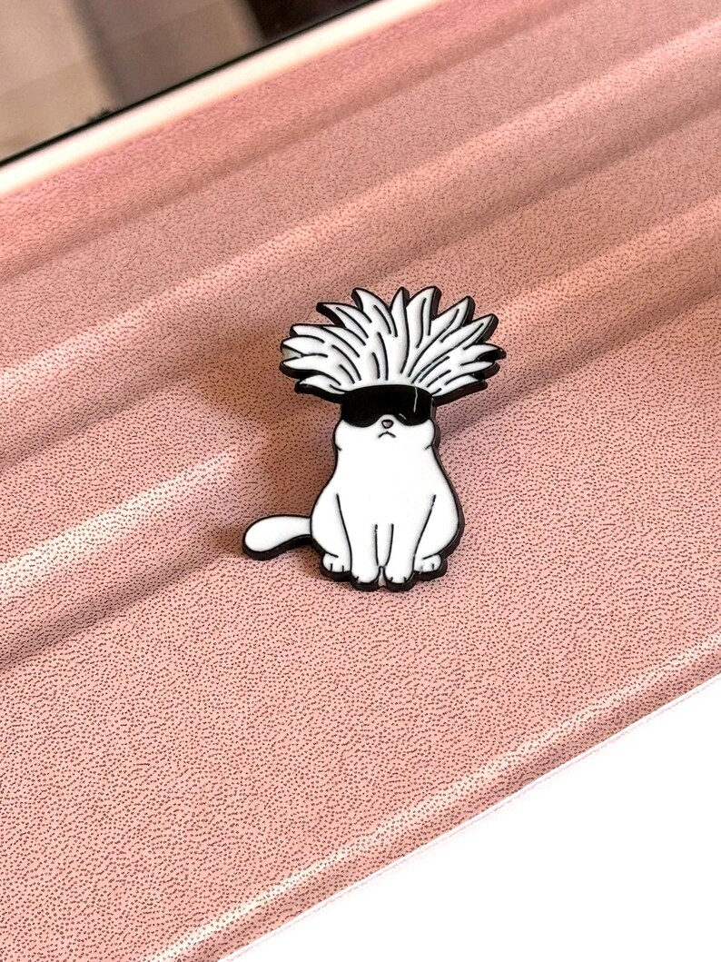 Gojo Satoru Character White Cat Enamel Brooch Pin for Backpacks Cool ...