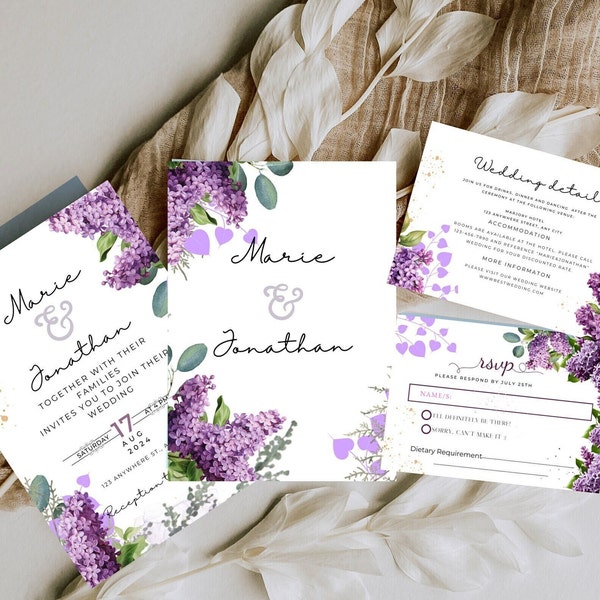 Lavender Invitations - Etsy