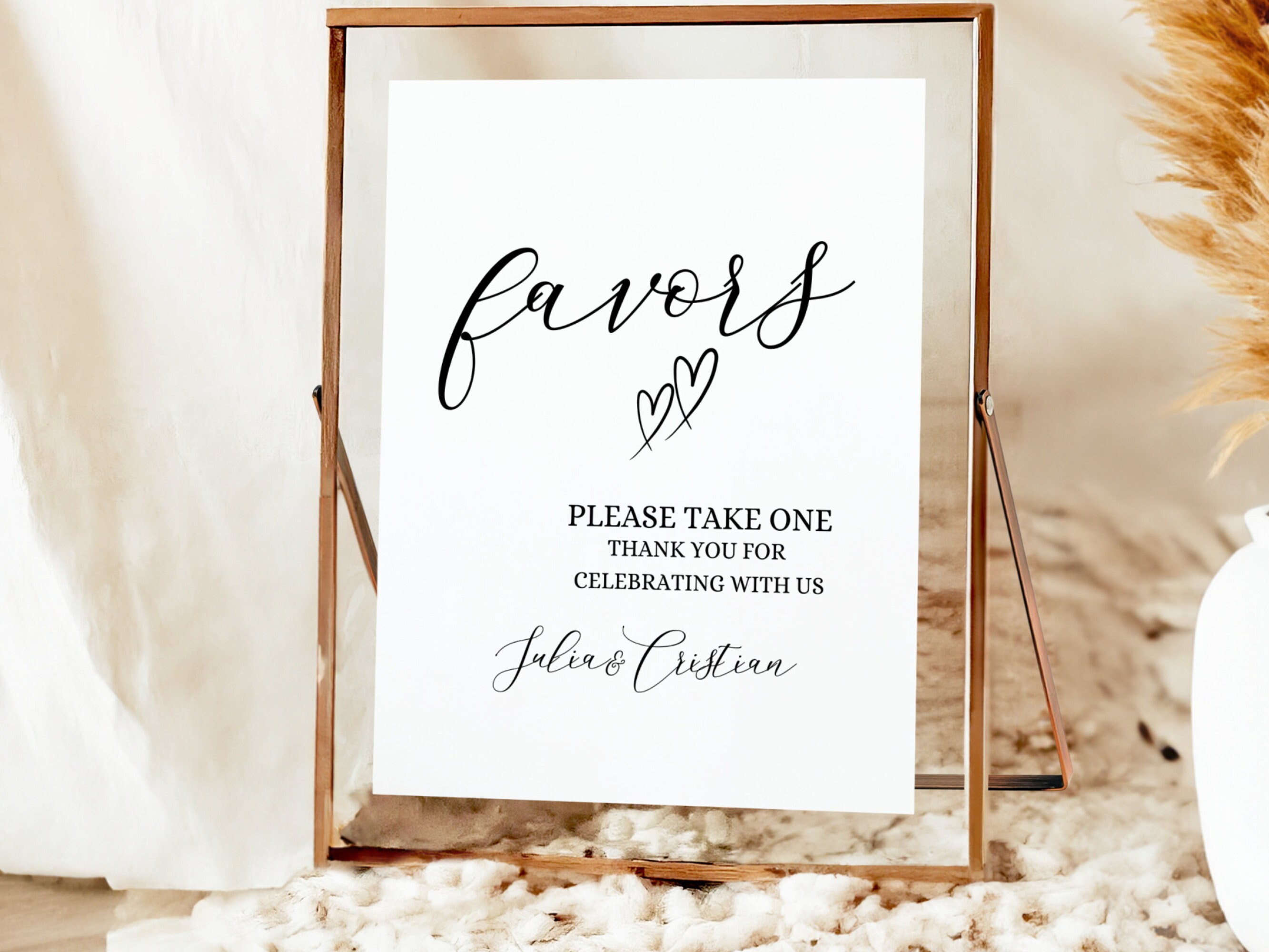 Editable Boho Bridal Shower Favors Sign, Wedding Favor Sign Template ...