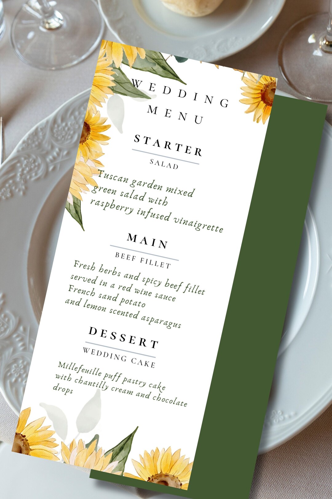 Sunflower Wedding Menu Template INSTANT Download Rustic Menu Event ...