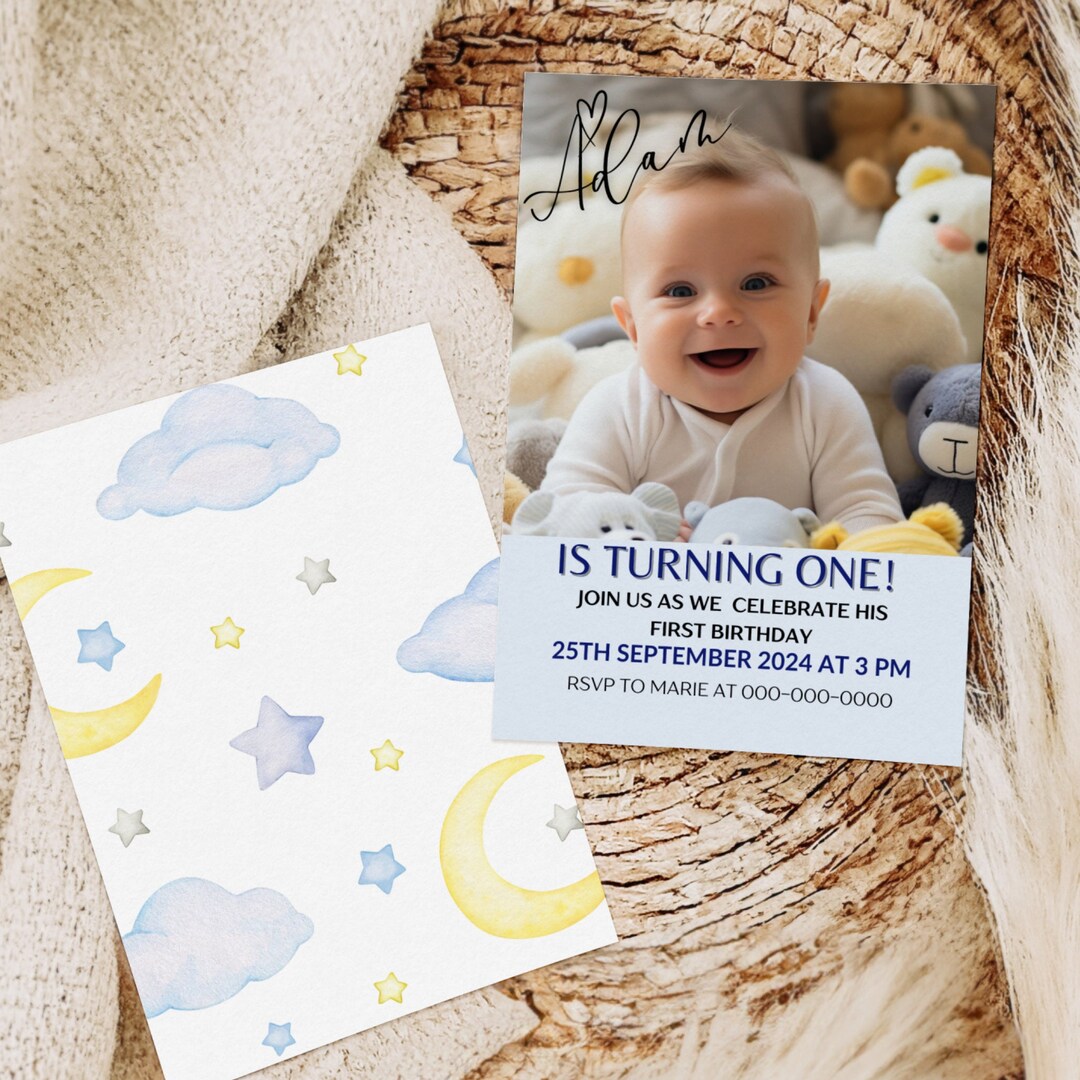 Birthday Invitation Template, 1st Birthday Invitation, First Birthday ...