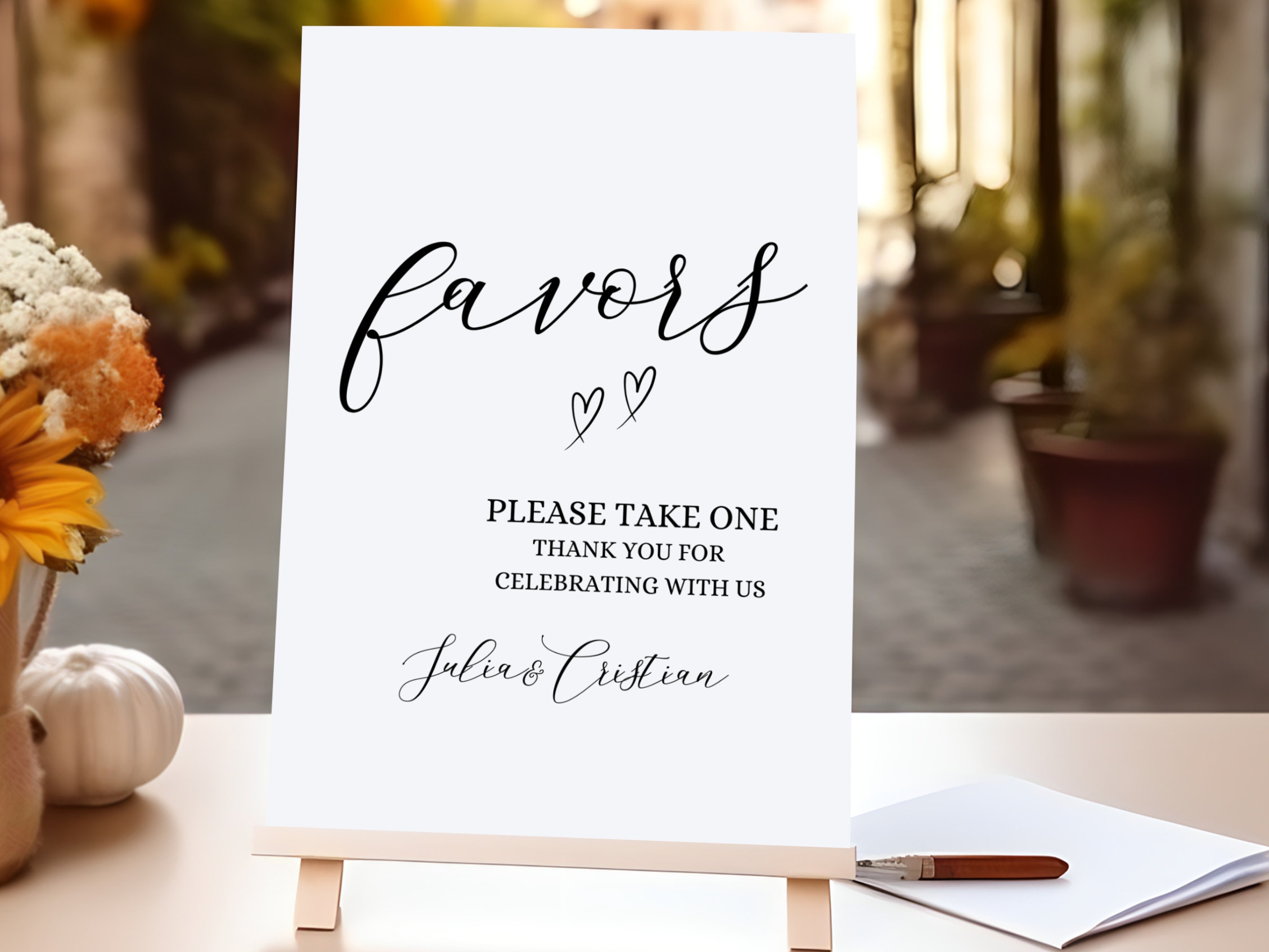 Editable Boho Bridal Shower Favors Sign, Wedding Favor Sign Template ...