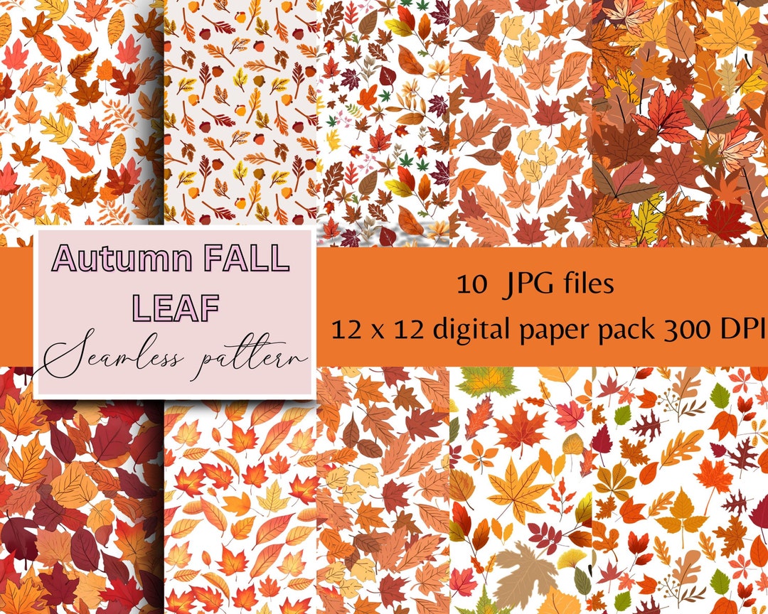 Fall Digital Paper,fall Leaves Seamless Pattern, Cozy Autumn Digital ...