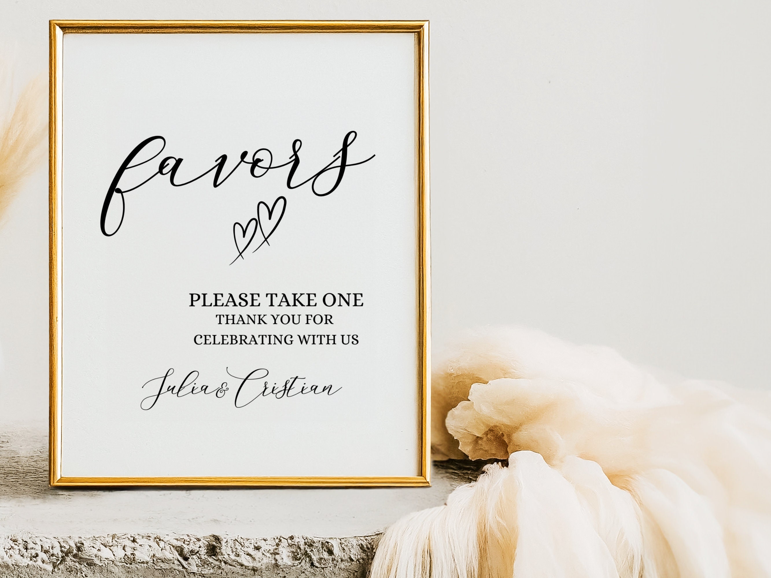 Editable Boho Bridal Shower Favors Sign, Wedding Favor Sign Template ...